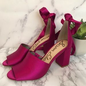 Sam Edelman | Shoes | Sam Edelman Odele Sandals Hot Pink Satin | Poshmark